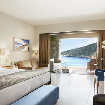 5* Half Board Deluxe room sea view with Private Pool, Creta